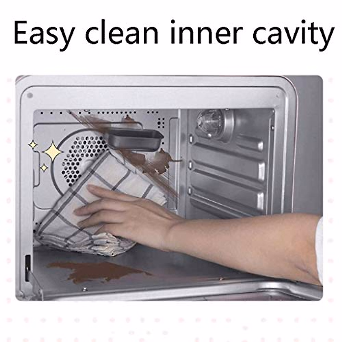 CZDYUF 20L Toaster Oven, Multi-function Stainless Steel Finish with Timer - Toast - Bake - Broil, Natural Convection - 1300 Watts of Power