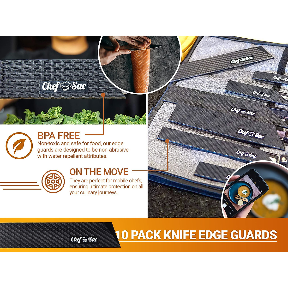 Chef Sac Tactical Backpack with 10-Pack Knife Guards Included