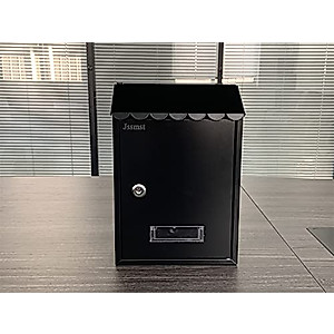 Jssmst Mailboxes Wall Mount with Key Lock – Small Metal Mailboxes Horizontal, 12.4 x 8.3 x 3.05 Inch, Black New