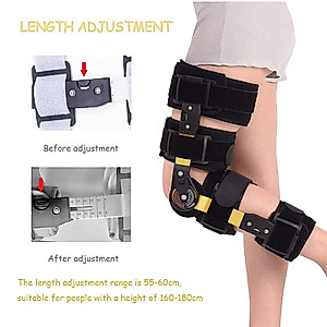 WILLQ Hinged ROM Knee Brace for Post Op Patella Injury Ligament Sports Injuries Arthritis Fracture Post Operative Support Recovery Stabilization Adjustable ​Orthopedic Support Stabilizer