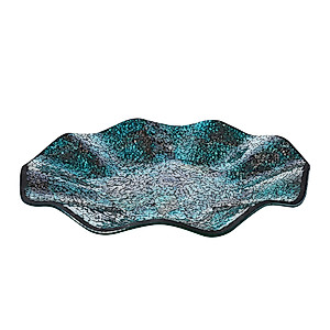 WHOLE HOUSEWARES Home Decor Decorative Trays Plate | Mosaic Glass Centerpiece for Dining Room | Housewarming Gift | Decorative Tray for Kitchen Table | Decorative Tray for Home Decor | Turquoise