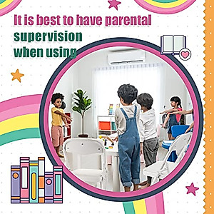 Queekay Kids Folding Chairs with Padded Seats and Backrest Foldable Steel Frame Kids Foldable Chair for Children Toddler Study Indoor Classroom Desk Tables Event Banquet Wedding (White)