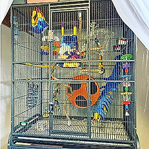 Brisbane Cage (Black) - Large Spacious Durable Metal Cage - for Sugar Gliders, Chinchillas, Squirrels, Ferrets & Other Small Pets