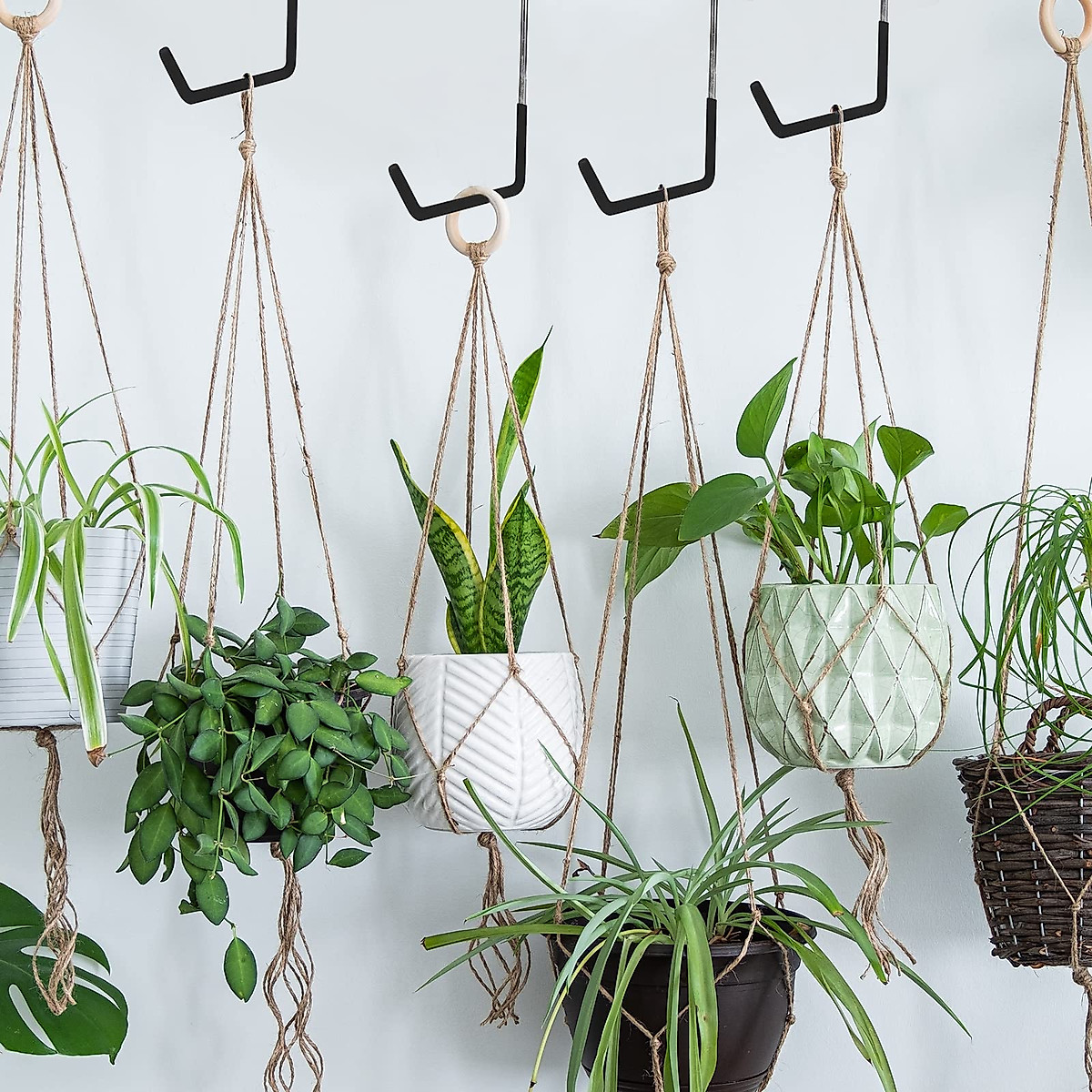 6 Pack Heavy Duty Rafter Hooks for Hanging Vinyl Coated Large S Hooks for Hanging Ladder Bike Hangers Garage Storage Organizer Black