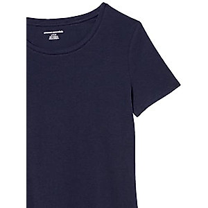 Amazon Essentials Women's Classic-Fit Short-Sleeve Crewneck T-Shirt, Pack of 2, Navy/White, Medium