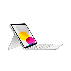 Apple Magic Keyboard Folio: iPad Keyboard and case for iPad (10th Generation), Detachable Two-Piece Design That attaches magnetically, Built-in trackpad, US English – White