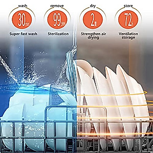 Portable Countertop Dishwasher, GDNTMU Mini Dishwasher with 4 Washing Programs,Air-dry Function,Automatic Dishwasher Deep Heating Cleaning Machine for Small Apartments, Dorms and RVs (White)