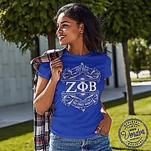 Bad Bananas Zeta Phi Beta Sorority Paraphernalia - The Finer Woman - Crew Neck Shirt - True-Royal X-Large