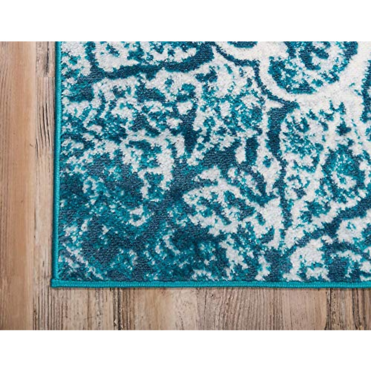 Unique Loom Sofia Collection Area Rug - Grace (8' x 10', Turquoise/ Ivory)
