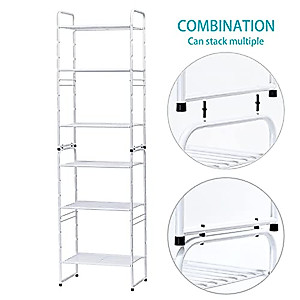 GEORIS 3- Tier Heavy Duty Wire Shelving Storage Rack | Modern Bathroom Shelf | Stackable Plant Standing Shelf Unit | Perfect for Kitchen, Living Room, Balcony | White