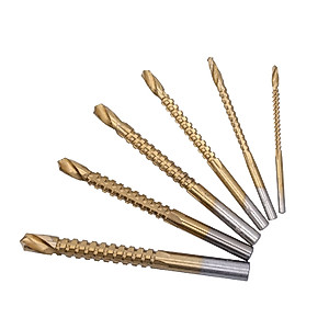 Twist Drills Bits Set, Better Balance Heat Treated Stable High Speed Steel 6Pcs Serrated Drill Bit for Drilling