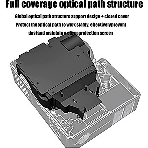 ONOTEC WiFi Mini Projector 4000L Full HD 1080P and 250" Supported, Portable Wireless Mirroring Projector for iOS/Android/TV Stick/PS4/PC Home & Outdoor