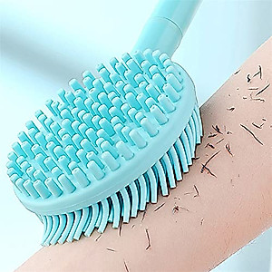 TBMAKE Body Brushes Multifunctional Silicone Brush Body Bath Shower Brush Back Massage Exfoliation Wisp Body Scrub Brush Long Handle Double-Sided (Color : Pink)