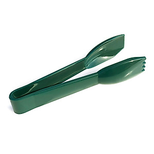 New Star Foodservice 35599 Utility Tong, High Heat Plastic, Straight Edge, 6 Inch, Set of 12, Green