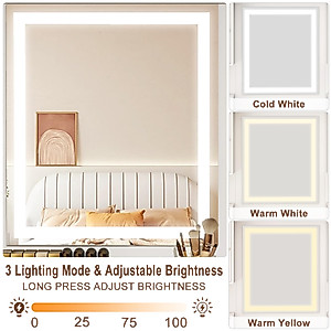 Wakefit Vanity Desk with Mirror and Lights, 42'' Makeup Vanity with Power Outlet, Makeup Table with Drawers and Cabinet, 3 Lighting Modes Adjustable Brightness, for Bedroom, Dressing Room, White