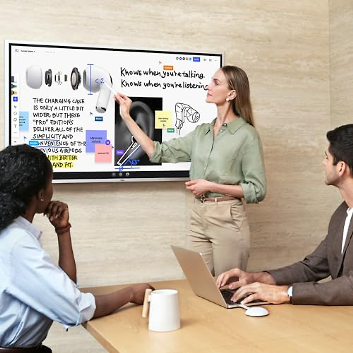 Vibe S1 4K UHD Smart Board, 55 Inch Digital Whiteboard for Office and Classroom, Electronic Presentation Meeting Device for Hybrid Work, Interative Touchscreen Display, Chrome OS and 250+ Free Apps