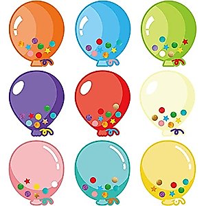45 Pieces Colorful Balloons Cut-Outs, Balloon Accent Paper Cutout Bulletin Board Classroom Decoration Balloon Name Tag Label for Teacher Student Back to School Party Supplies, 5.3 x 6.3 Inch