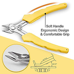 DOWELL Flush Cutter Micro Wire Cutters 5 Inch Stainless Steel Side Cutting Pliers Tools Precision Cutter for Soft Wires