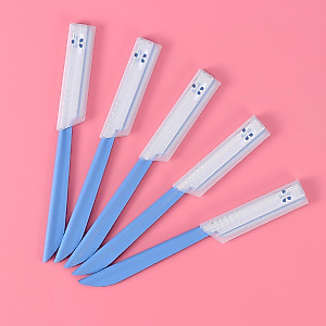 Tinksky 5pcs Eyebrow Shaper Razor Trimmer Shaver Hair Remover Set (Blue)