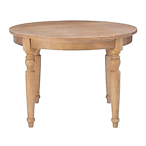 Linon Avalon Wood Round Dining Table in Light Brown