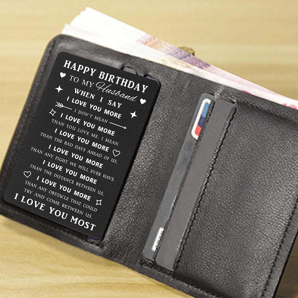 SOUSYOKYO Husband Birthday Card, Whe I Say I Love You Birthday Gifts, Happy Husband Bday Gifts from Wife