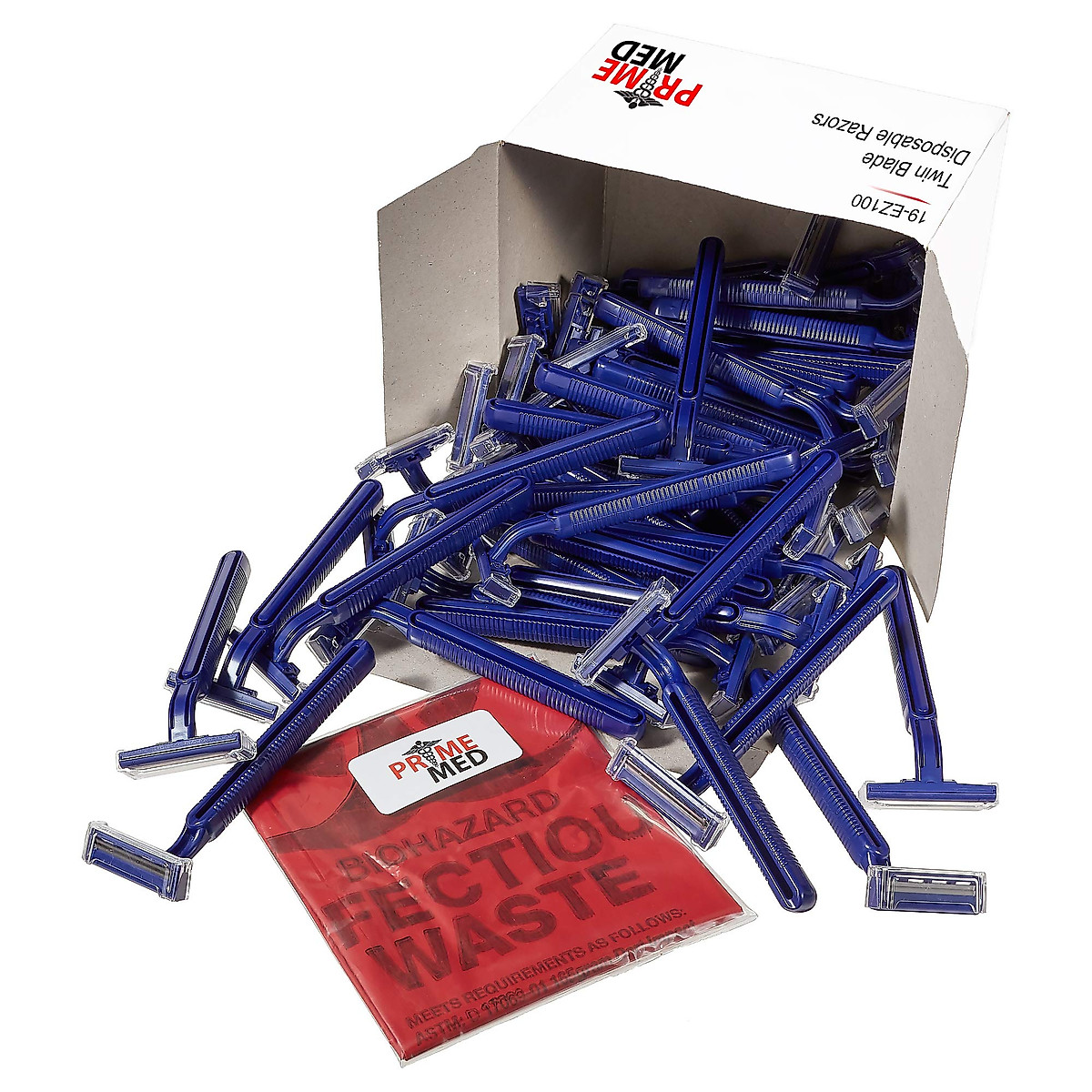 PrimeMed Biobag with 100 Disposable Twin Blade Razors at Bottom Pricing…