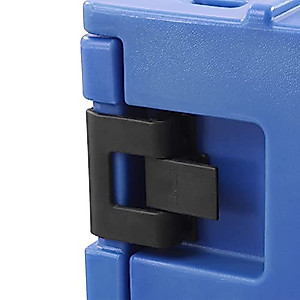 GDAE10 End-Loading Insulated Food Pan Carrier,82Qt/90L Hot Box for Catering, PE Food Box Carrier One-Piece Buckle, Front Loading Food Warmer w/Handles＆Wheels, for Restaurant, Canteen, Blue