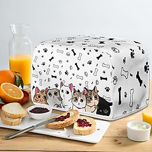 Baxinh Cat Paw Print Bread Maker Cover Toaster Oven Cover, Dustproof Toaster Cover Fits for Most Standard 2 Slice Bread Machine, Small Kitchen Appliance