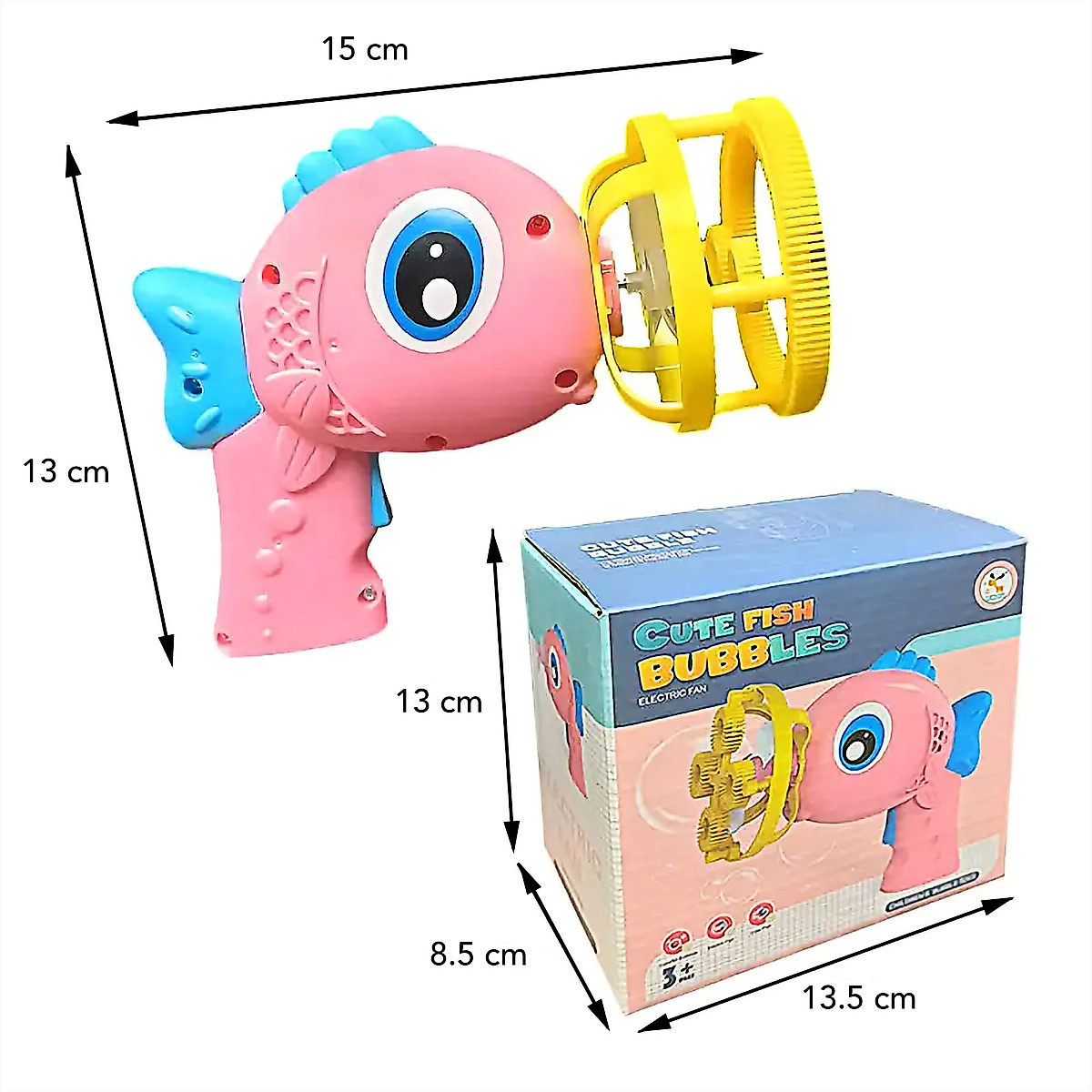 DINOSOLA Bubble Machine Gun Fubbles Bubbles for Toddlers Bazooka Bubble Gun Summer Fun for Party Birthday Gift for 3 4 5 6 7 8 Years Old Boys and Girls