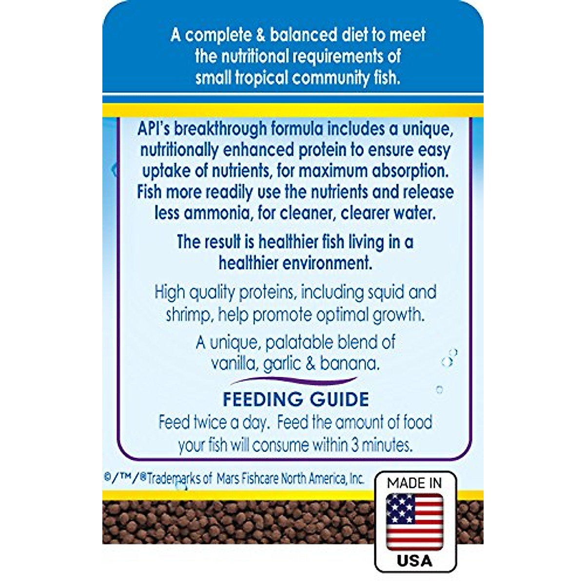 API TROPICAL MINI PELLETS Mini Sinking Pellets Fish Food 1.7-Ounce Container