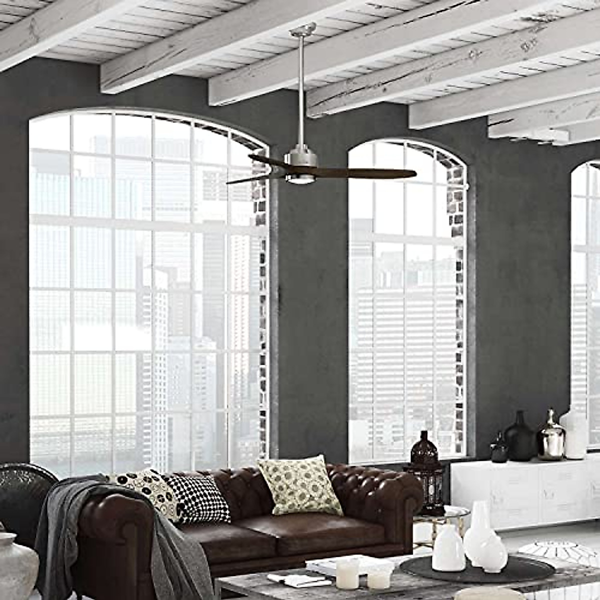 Hunter Fan Company, 50789, 52 inch Melbourne Brushed Nickel Ceiling Fan with LED Light Kit and Handheld Remote