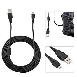 Tosuny 1.8M Micro USB Cable, Charger Cable Cord with Magnet Ring for PS4 / Slim/Pro Controller Gamepad