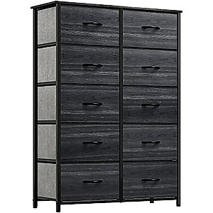 YITAHOME Dresser with 9 Drawers - Fabric Storage Tower, Organizer Unit for Living Room, Hallway, Closets & Nursery & 10 Drawer Dresser - Fabric Storage Tower, Organizer Unit