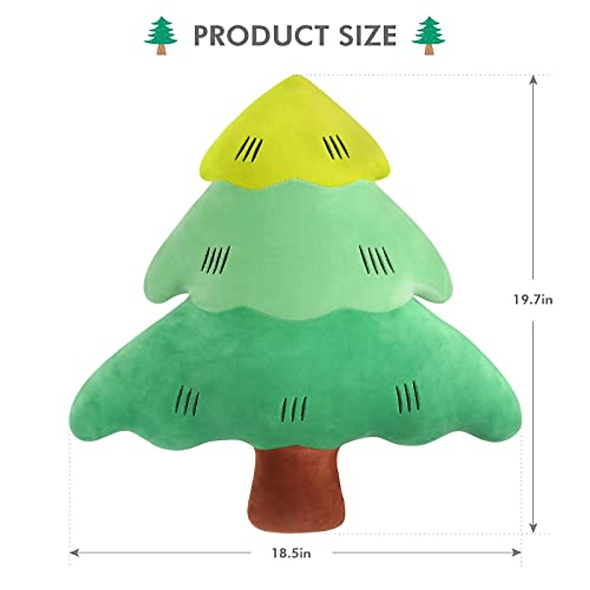 OtGalk Christmas Tree Throw Pillow - 3D Plant Shaped Cushion, Green Pine Tree Design for Festive Home Decor, Plant Shaped Pillow Plush Stuffed Pillow for Bedroom or Living Room - 17.7 Inches / 45cm