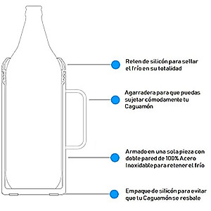 Gteller 40oz stainless steel cooler, double walled vacuum insulated bottle holder&keeper (Silver)