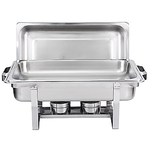 LEMY 8 Qt Stainless Steel Chafer Chafing Dishes Full Size Chafer for Catering Buffet Warmer Tray Kitchen Party Dining (2 Packs)