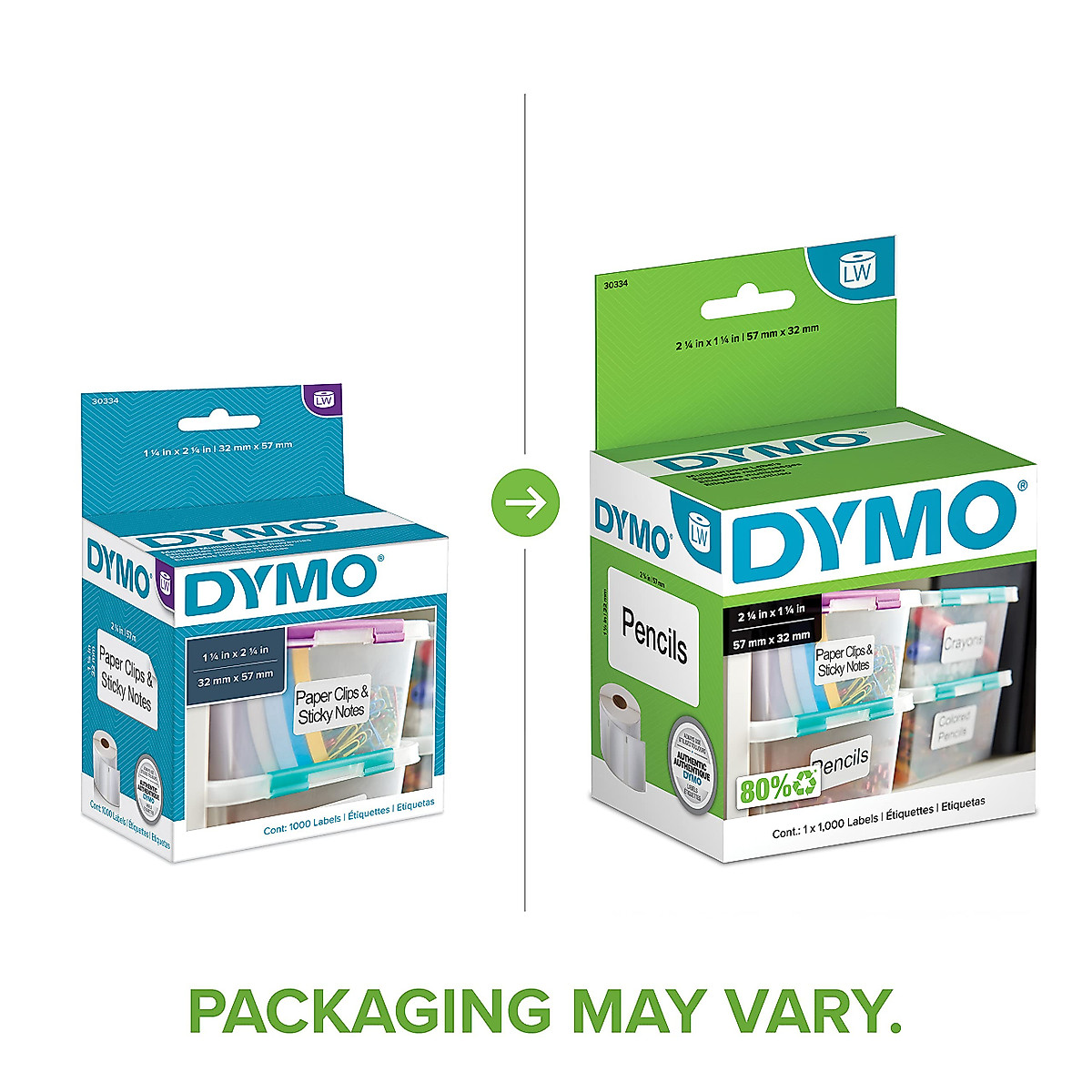 DYMO Authentic LW Multi-Purpose Labels, DYMO Labels for LabelWriter Printers, Great for FBA / FNSKU Barcodes, 1-1/4" x 2-1/4", 1 Roll of 1000