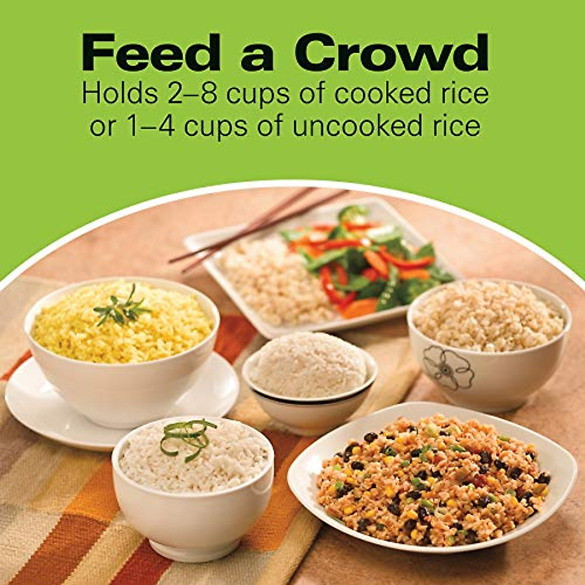 Hamilton Beach Mini Rice Cooker & Food Steamer, 8 Cups Cooked (4 Uncooked), With Steam & Rinse Basket, White (37508)