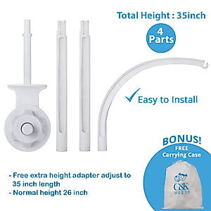 Baby Crib Mobile, Music Box Player and Crib Arm Holder, Hanging Carousel with Safari Zoo Animal, Giraffe, Zebra, Lion, Hippo Surrounded by Tree, Moon and Clouds by C&K WORKS