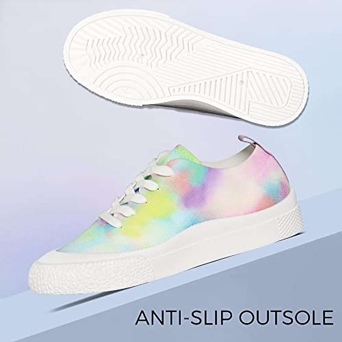 LUCKY STEP Women 's Mesh Fashion Sneaker Round Toe Soft Comfortable Walking Shoes(Pink Tie Dye,7 B(M) US)