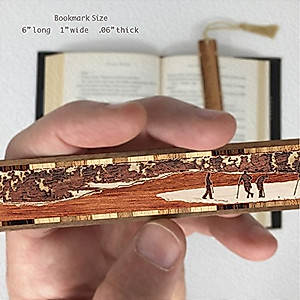 Golfers on The Green Engraved Wooden Bookmark with Suede Tassel - Also Available with Personalization - Made in The USA