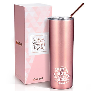 Onebttl Beach Gifts for Women or Men, 20oz Vacuum Insulated Stainless Steel Travel Tumbler with Lid and Straw, Beach Themed Gifts, Gifts for Beach Lovers