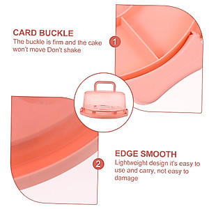 SOLUSTRE 2 Sets Portable Cake Box Transparent Cake Case Cake Storage Case