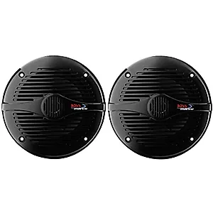 BOSS Audio Systems MR60B 6.5 Inch Marine Speakers - Weatherproof, 200 Watts of Power Per Pair, 100 Watts Each, Full Range, 2 Way, Sold In Pairs