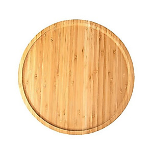 Plutreas Bamboo Lazy Susan Turntable for Cabinet or Table (14 in)