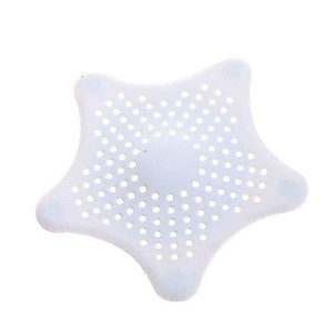 1PCS 15×13cm Bathtub Shower Floor Silicone Drain Stopper Five-pointed Star Kitchen Sink Mesh Filter,White