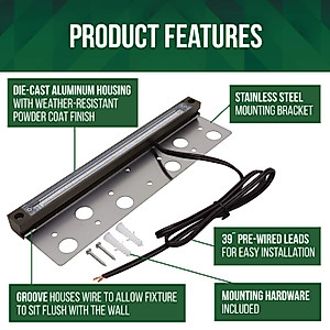 GKOLED 12 Inch LED Hardscape Lighting, Low Voltage Paver Wall Step Lights, 22pcs LED Chips for Even Light Distribution, 2700K Warm White, 12V AC/DC (8-Pack)