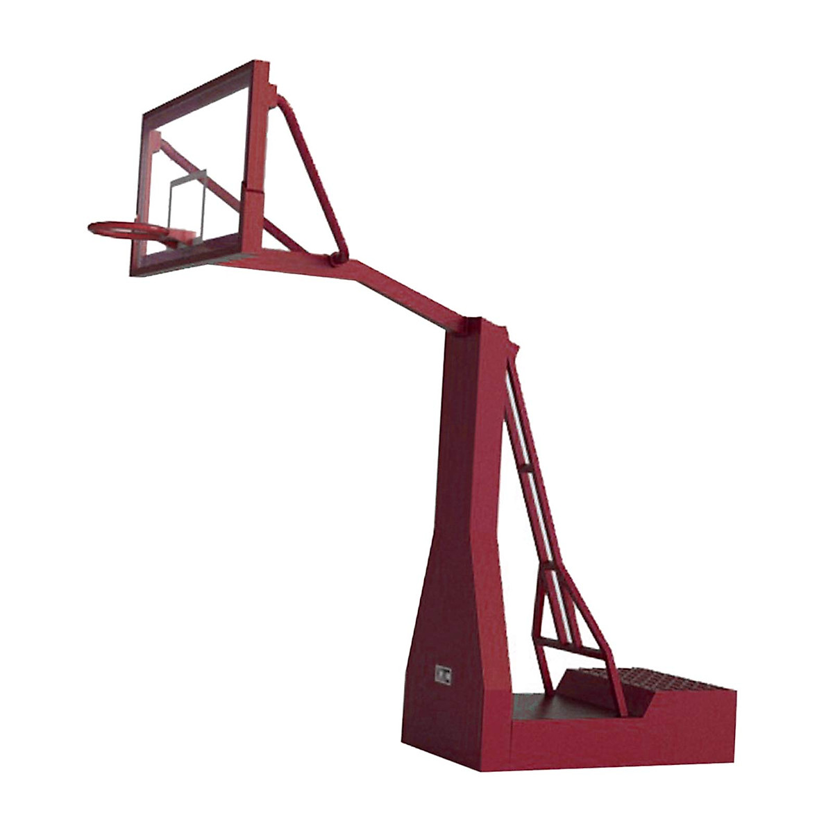 Yiju 1:32 Scale Plastic Sports Decorating Basketball Hoop for Action Figure Life Scene Props Decoration & Collection Toys, Red