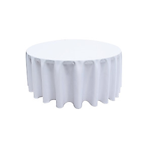 GEFEII Kitchen White Tablecloth 90 inch Round Tablecloths Solid Polyester Table Cloth for Wedding Party Restaurant Banquet Dining Buffet Table Picnic Decorations (Round-90 inch, White)