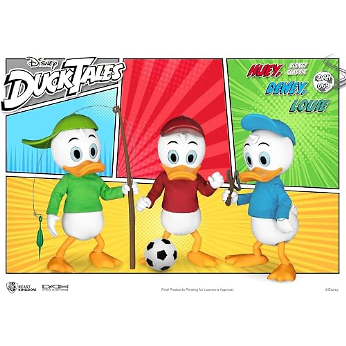 Beast Kingdom DuckTales: Huey, Dewey and Louie DAH-069 Dynamic 8ction Action Figure Set, Multicolor